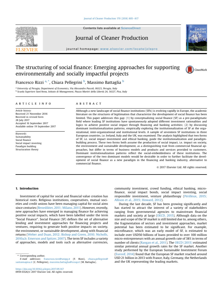 Structuring Social Finance for Impact | PDF | Corporate Social ...