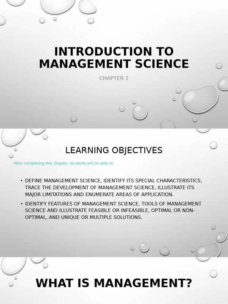 Chapter 1 Introduction to Management Science | PDF | Linear Programming ...