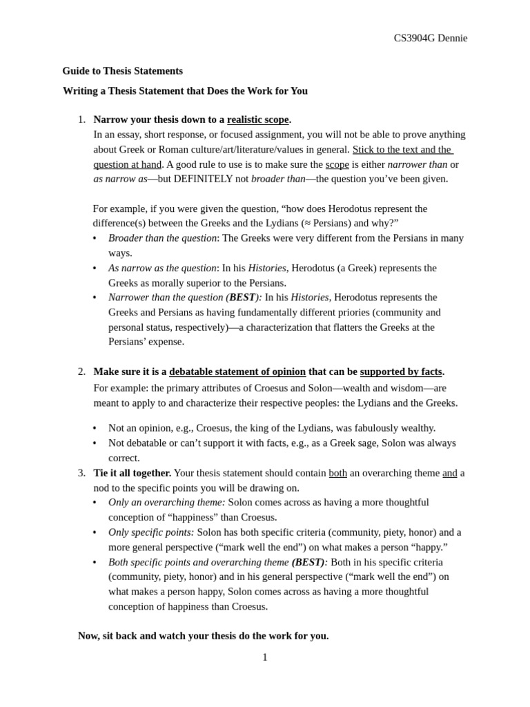 Guide To Thesis Statements | PDF | Virgil | Aeneid