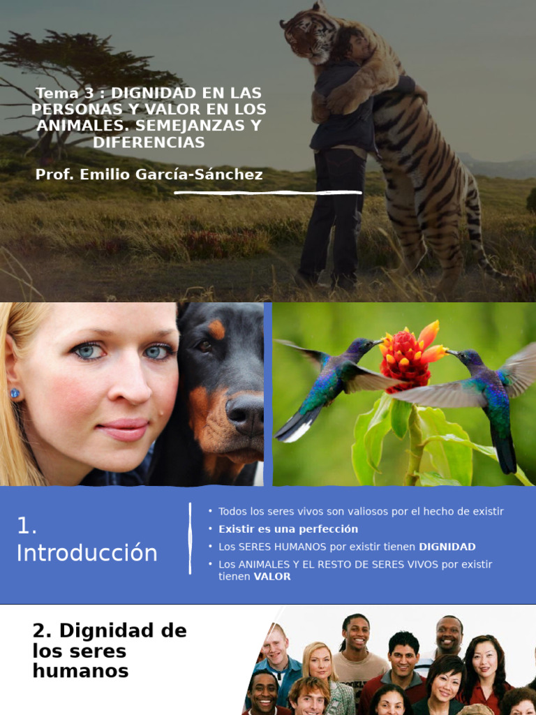 Dignidad Humana y Valor Animal: Comparativa | PDF | Dignidad | Conocimiento