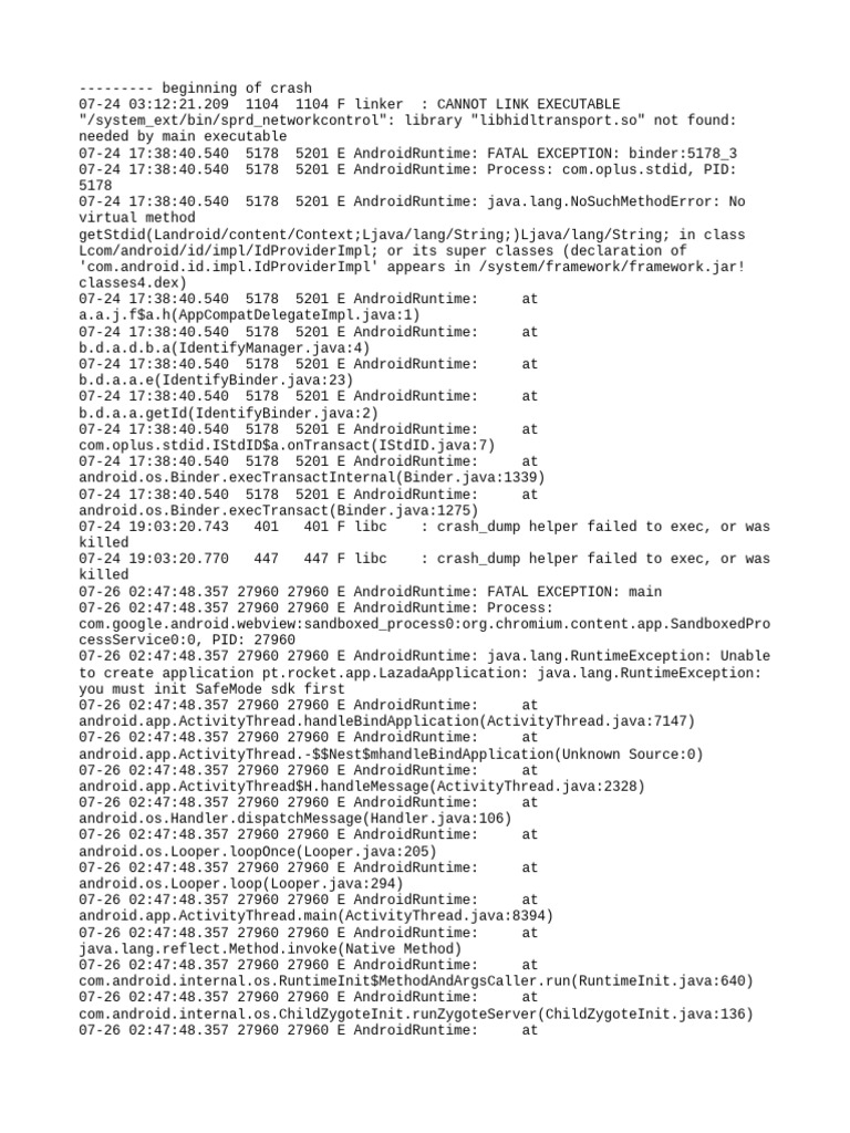 Standby Android Log 2024 0726 102748 | PDF | Java (Programming Language) | System Software