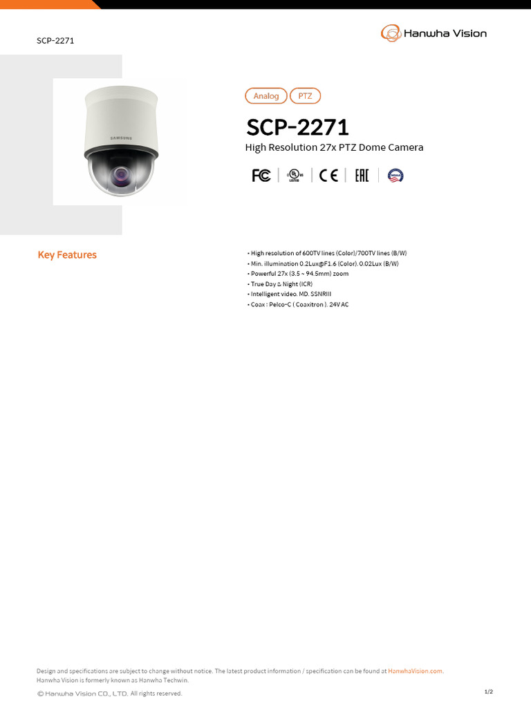 DataSheet SCP-2271 250115 EN | PDF | Zoom Lens | Video