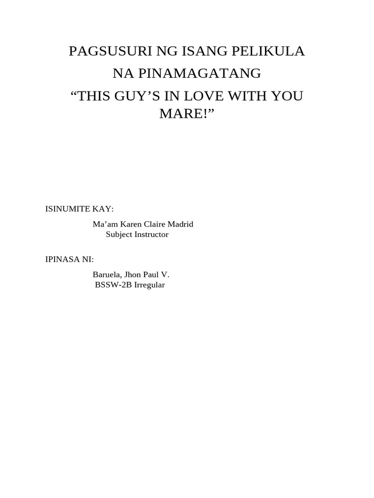 PAGSUSURI NG ISANG PELIKULA BARUELA | PDF