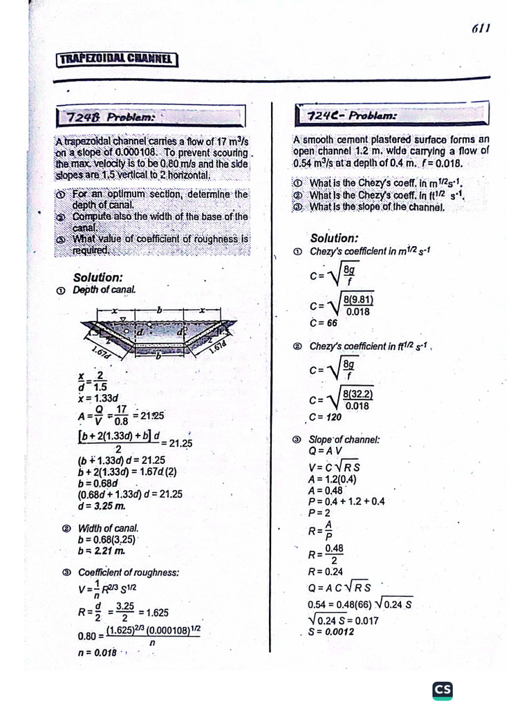 Trapezoidal Channels 2-1 | PDF