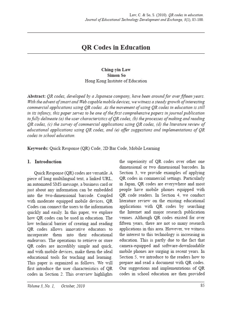 QR Codes in Education | PDF | Qr Code | Computing