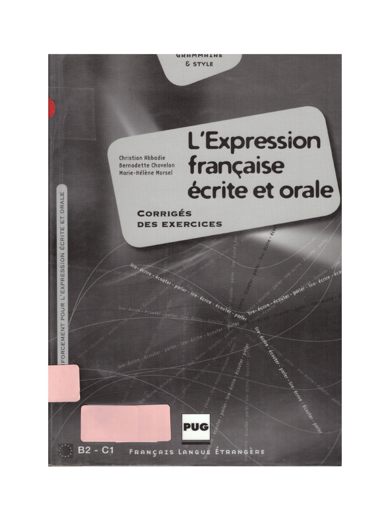 Corriges - LExpression Française Écrite Et Orale | PDF