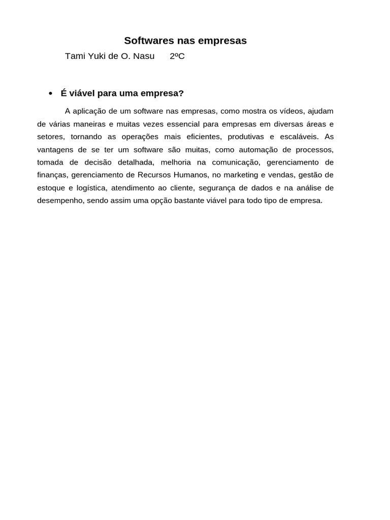 Softwares Nas Empresas- Tami 2C | PDF