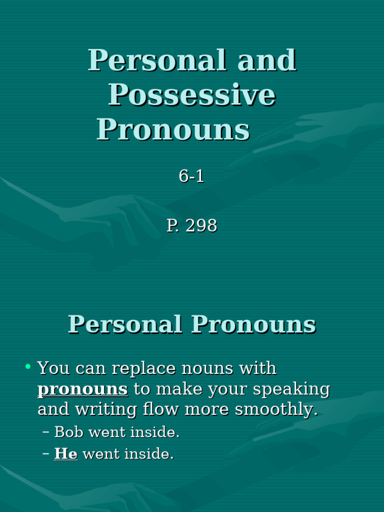 Personal and Possessive Pronouns 6-1 | PDF | Grammatical Gender ...