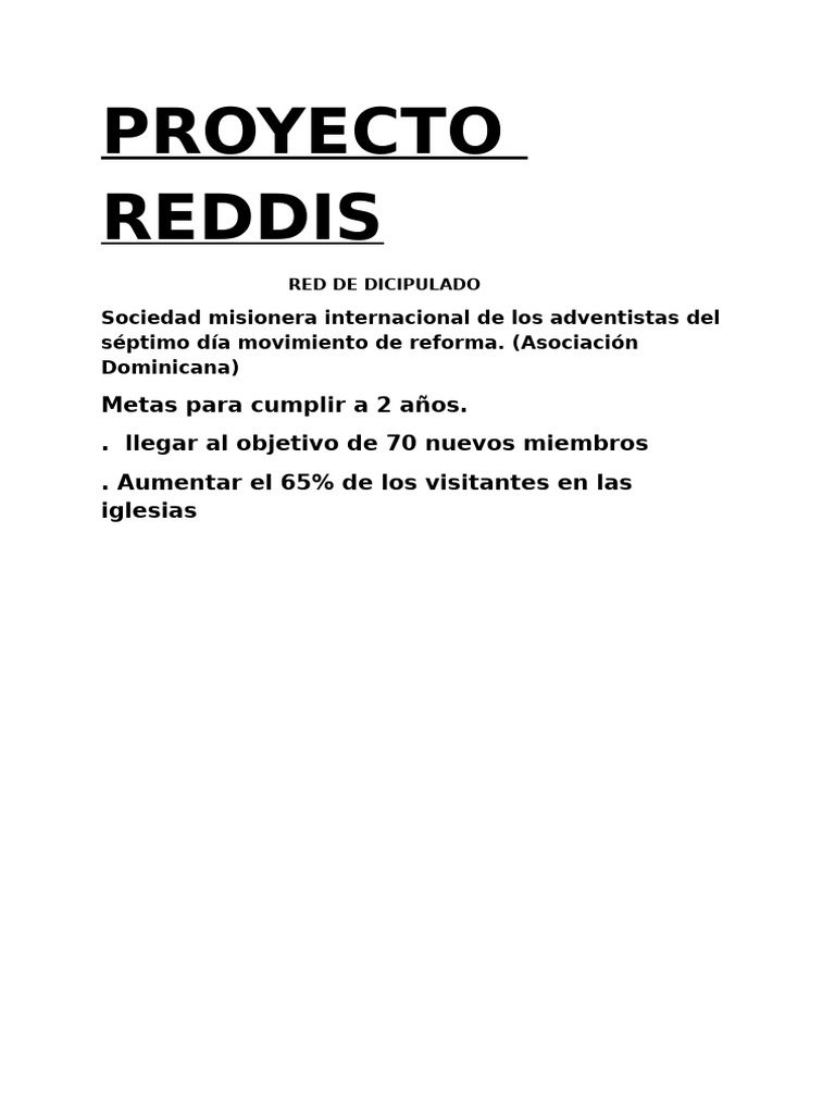 Proyecto Reddis | PDF
