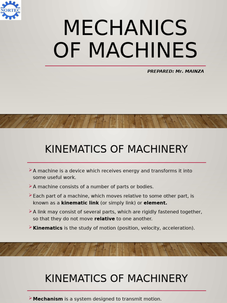 Kinematics of Machinery Guide | PDF | Machines | Kinematics