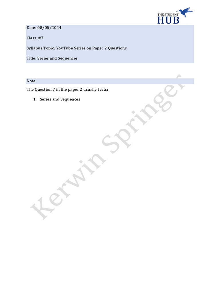 Paper 2 Revision - Question 7's - Questions | PDF | Ellipsis | Numbers