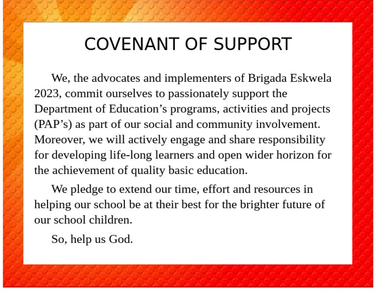 Covenant of Support | PDF