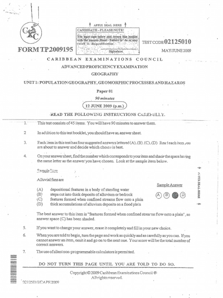CAPE_Geo_U1_P1_2009 | PDF