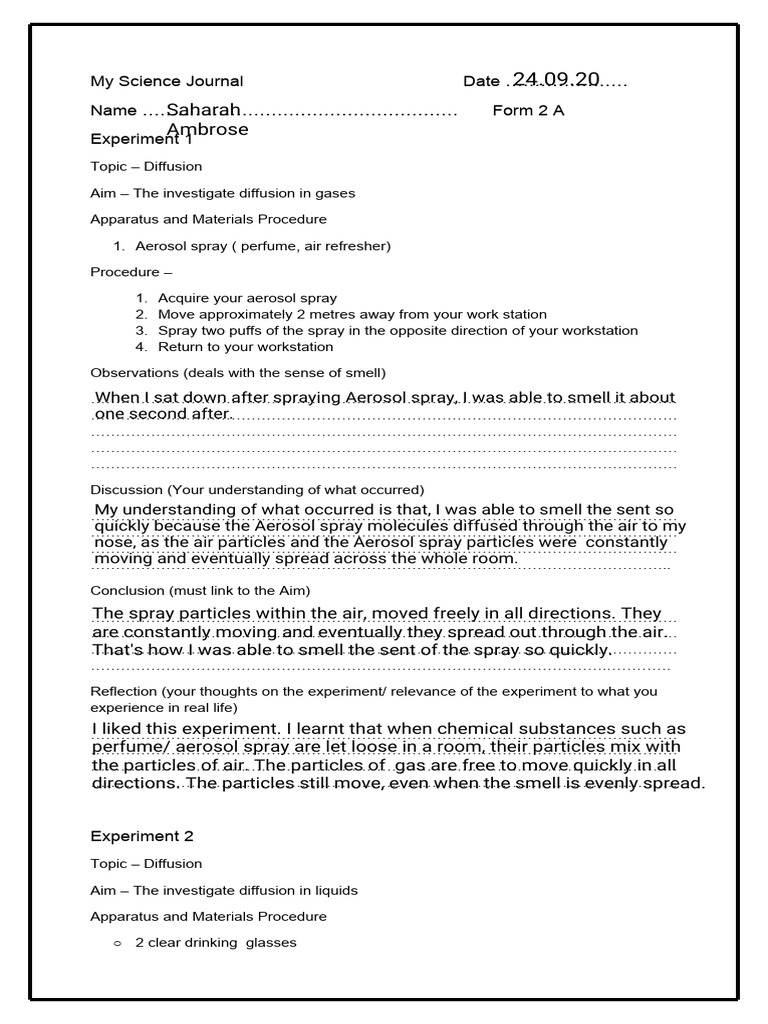 Edited - (Template) My Science Journal | PDF | Aerosol | Applied And ...