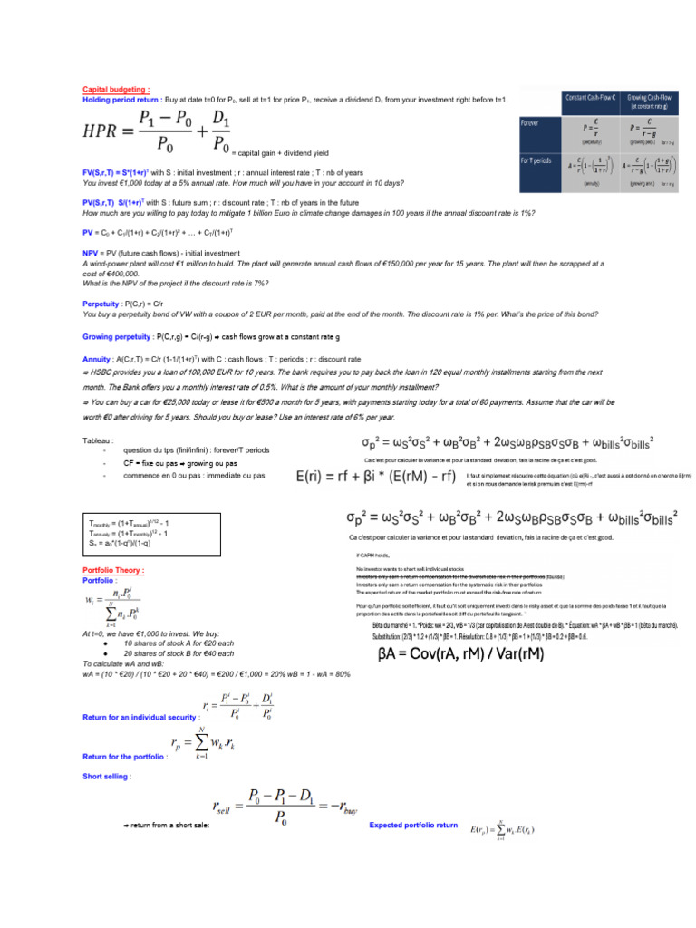 FE Exam Formula Cheat Sheet | PDF | Modern Portfolio Theory | Financial ...