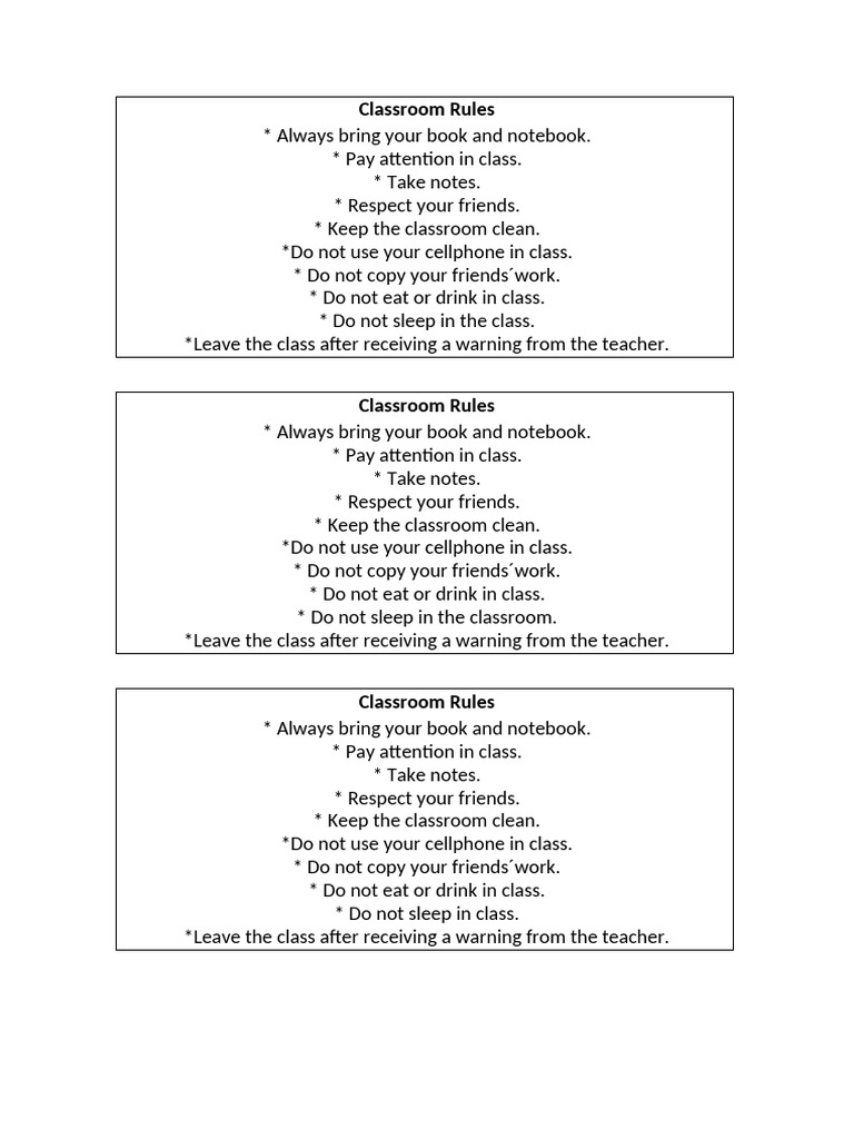 Classroom Rules (1) | PDF