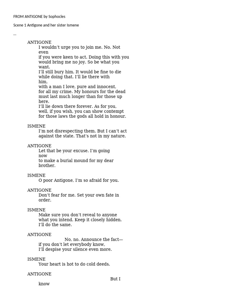 Antigone's Defiance and Tragedy | PDF | Dionysus