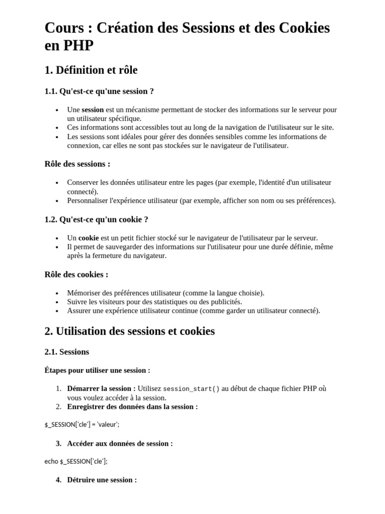 Session&Cookies | PDF | Cookie (informatique) | Informatique
