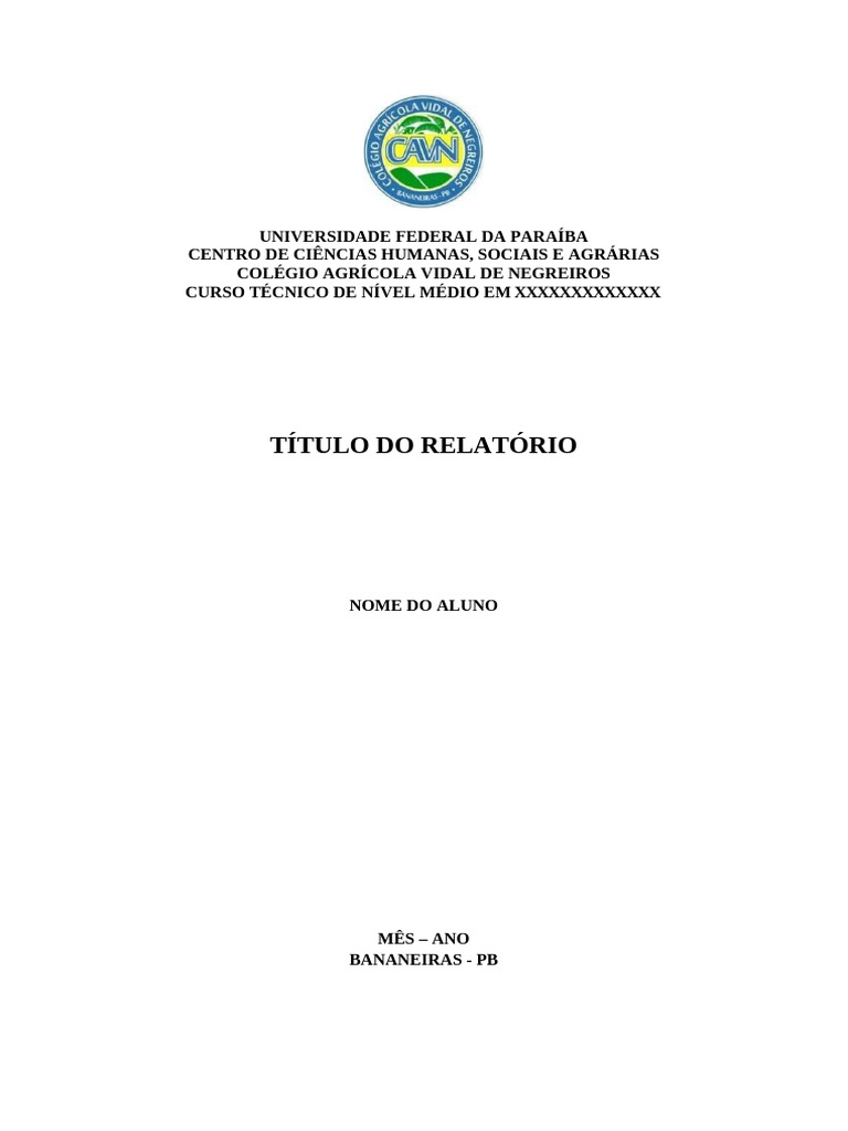 Modelo de Relatorio Word | PDF