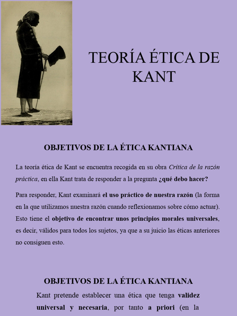 Teoría Ética de Kant - 240512 - 161544 | PDF | Immanuel Kant | Razón