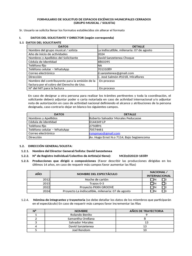 MÚSICA - FORMULARIO DE SOLICITUD DE EEM[1] | PDF