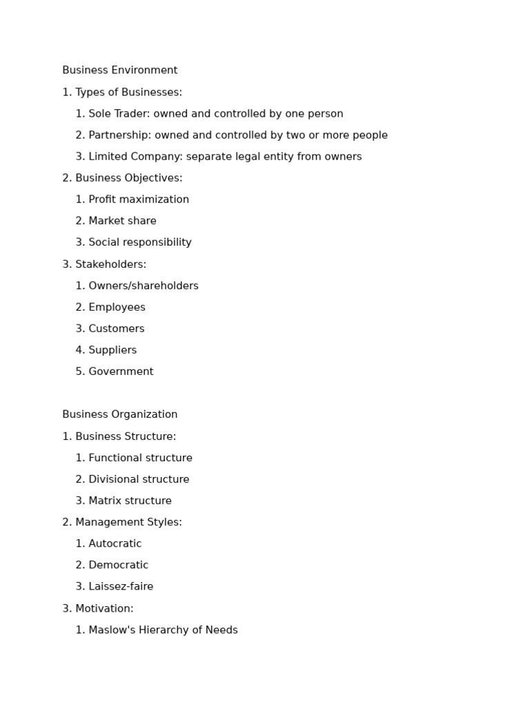 Business Notes | PDF