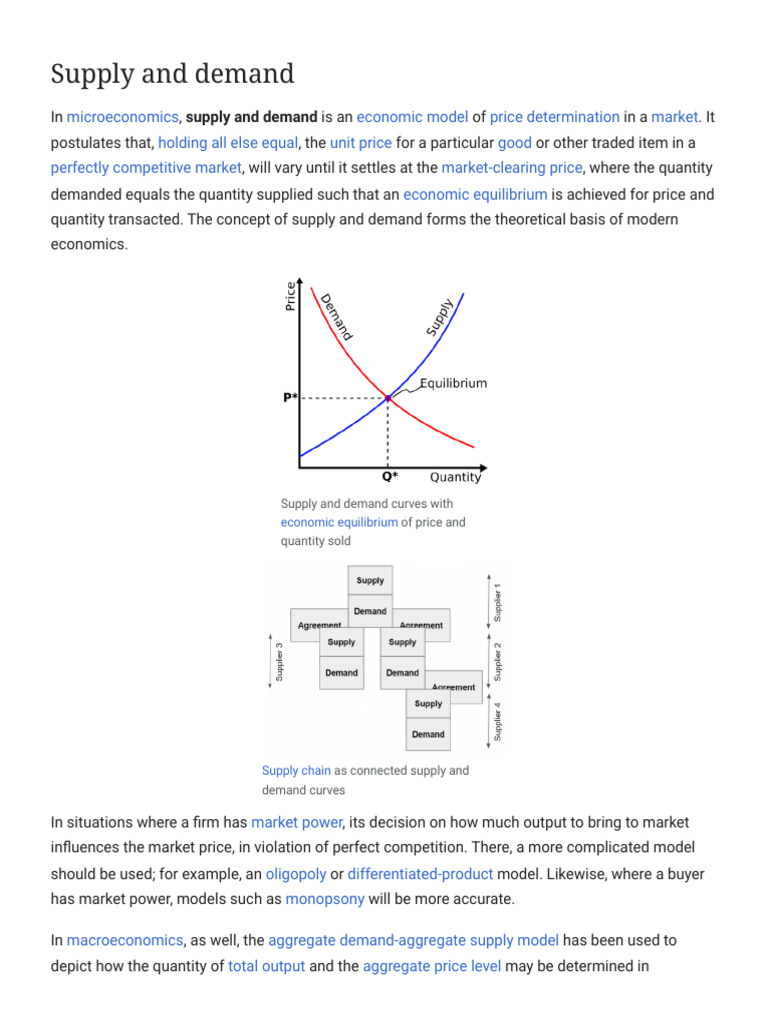 Supply and Demand - Wikipedia | PDF | Supply And Demand | Supply ...