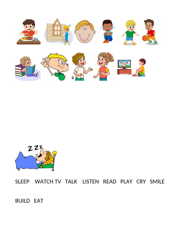 Sleep Watch TV Talk Listen Read Play Cry Smile | PDF