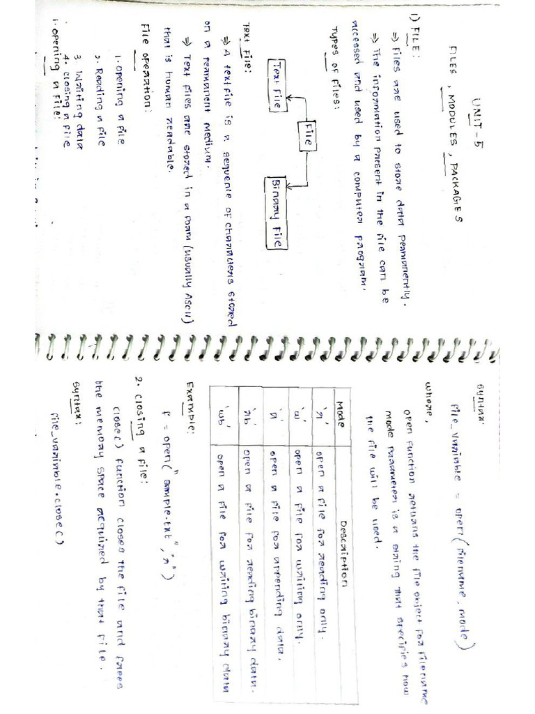 Python Unit - 5 (Cse) | PDF