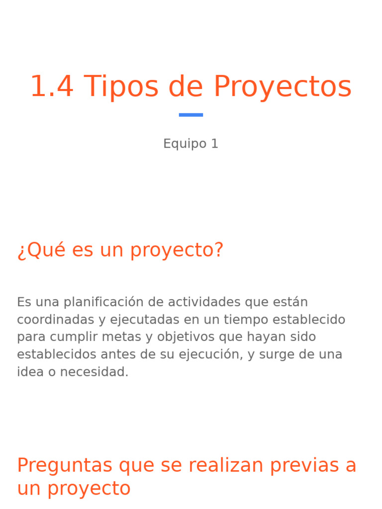 Tipos de Proyectos | PDF