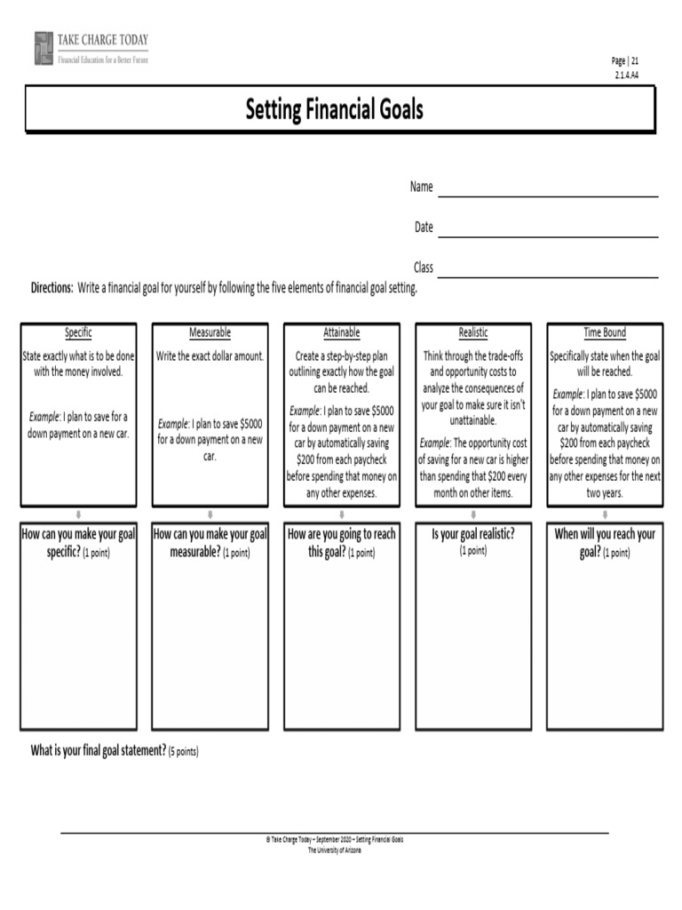 Setting Specific Financial Goals | PDF | Economies