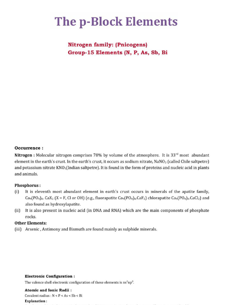 Complete P Block | PDF