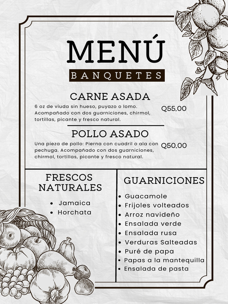 Menú de Banquetes | PDF