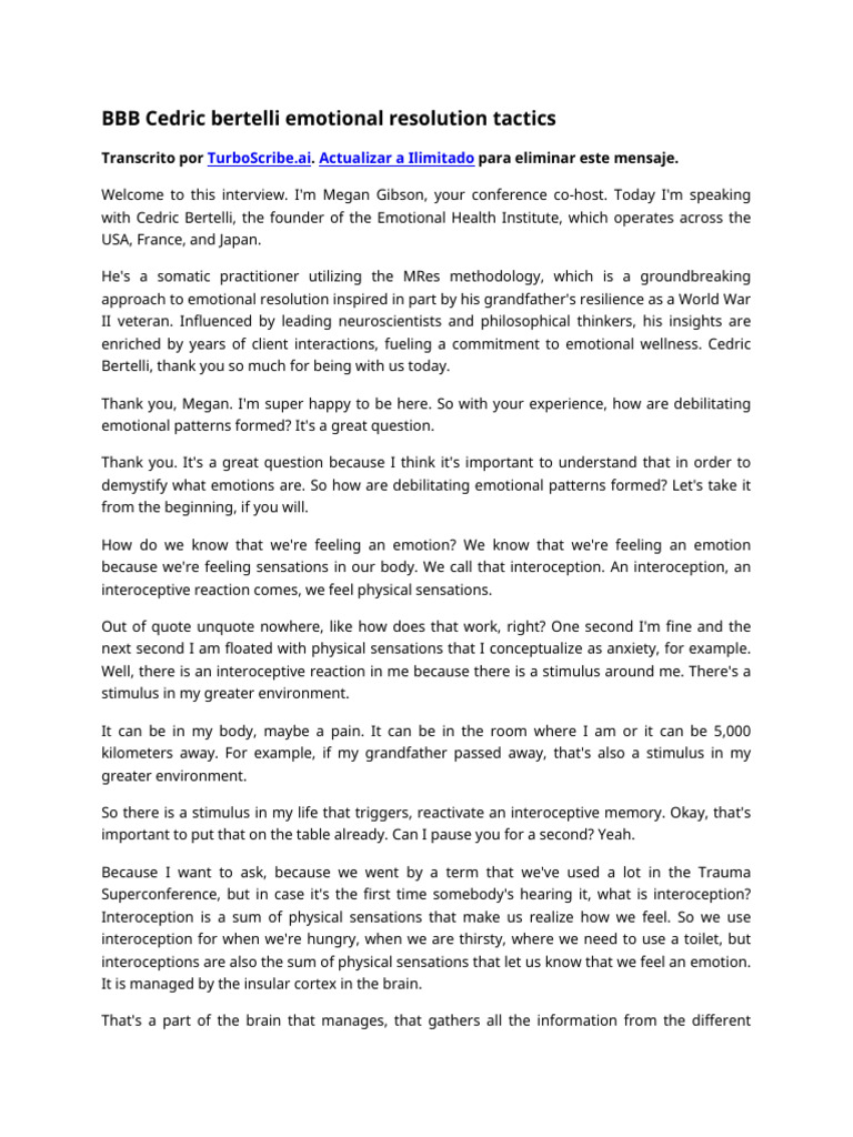 BBB Cedric Bertelli Emotional Resolution Tactics Incompleto | PDF | Psychological Trauma | Emotions