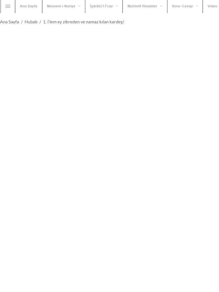 Ana Sayfa / Hubab / 1. 'Lem Ey Zikreden Ve Namaz Kılan Karde ! | PDF
