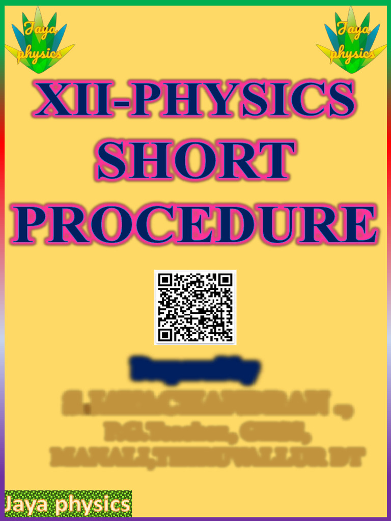 XII EM Short Procedure | PDF | P–N Junction | Diode