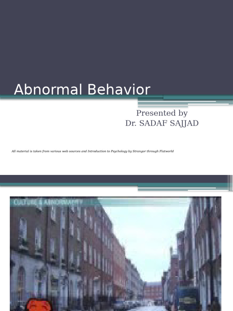Understanding Abnormal Behavior | PDF | Mental Disorder | Anxiety