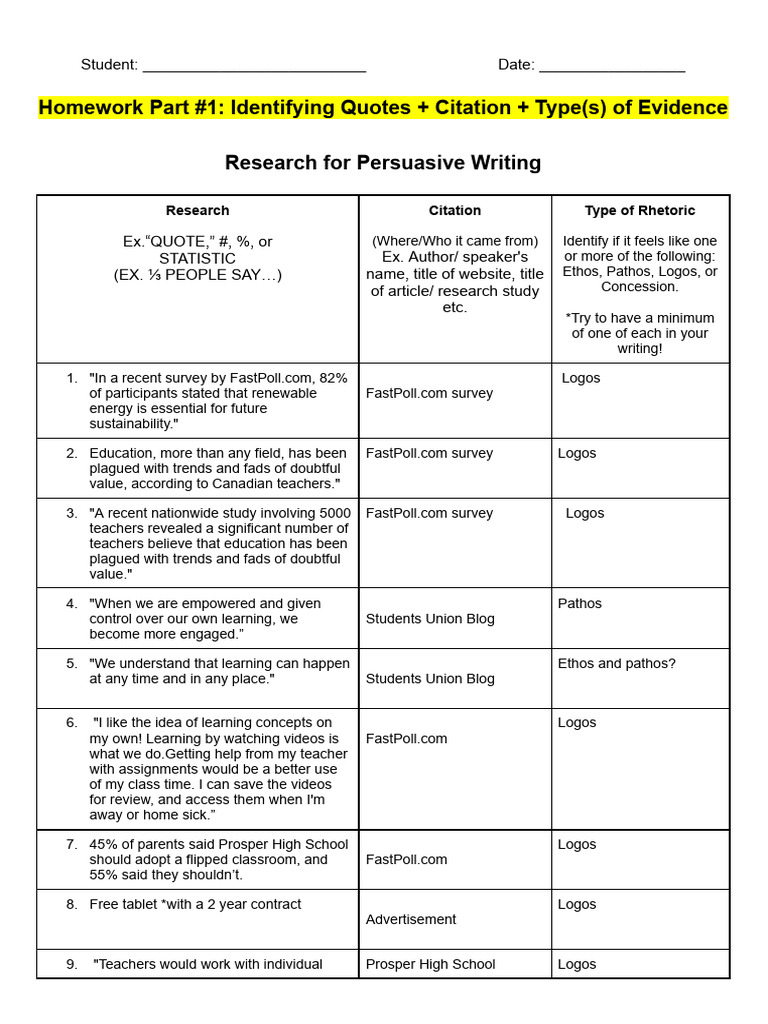 Week #1 Persuasive Speech Writing Workbook | PDF | Learning Styles ...