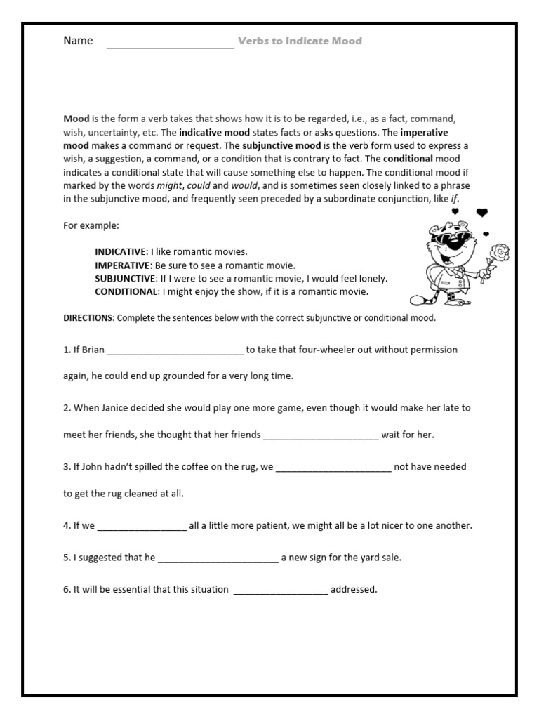 Verbs for Mood: Subjunctive & Conditional | PDF