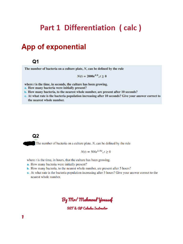 Revision Sheet Calculus | PDF