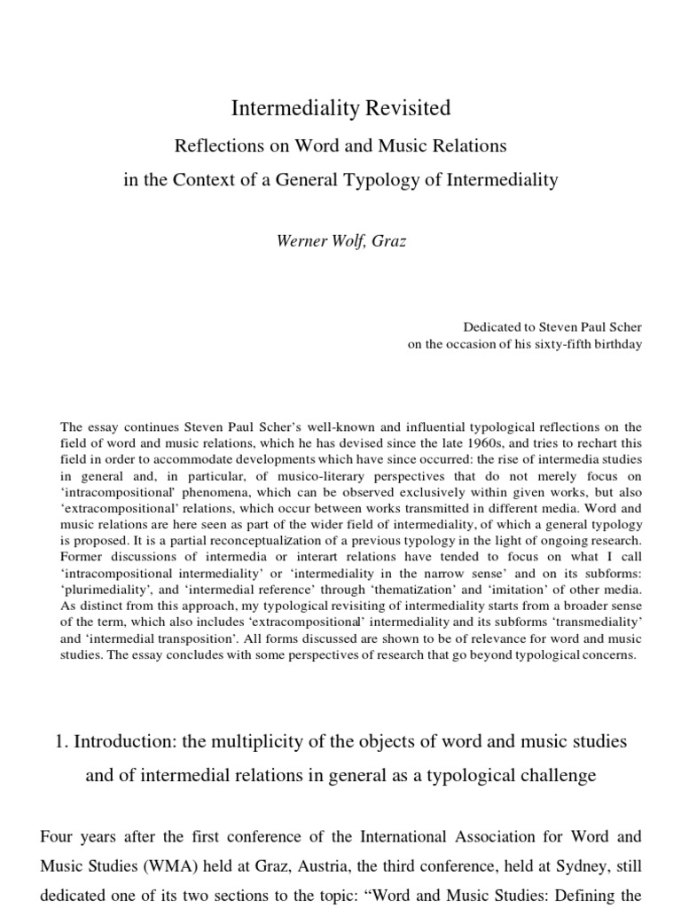 Intermediality | PDF | Semiotics | Narrative