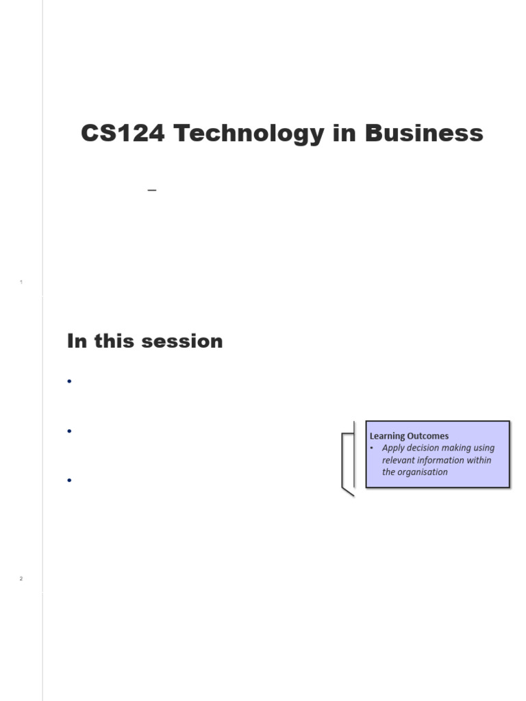 CS124 Lecture 7 - Introduction to decision making (1) | PDF | Performance Indicator ...