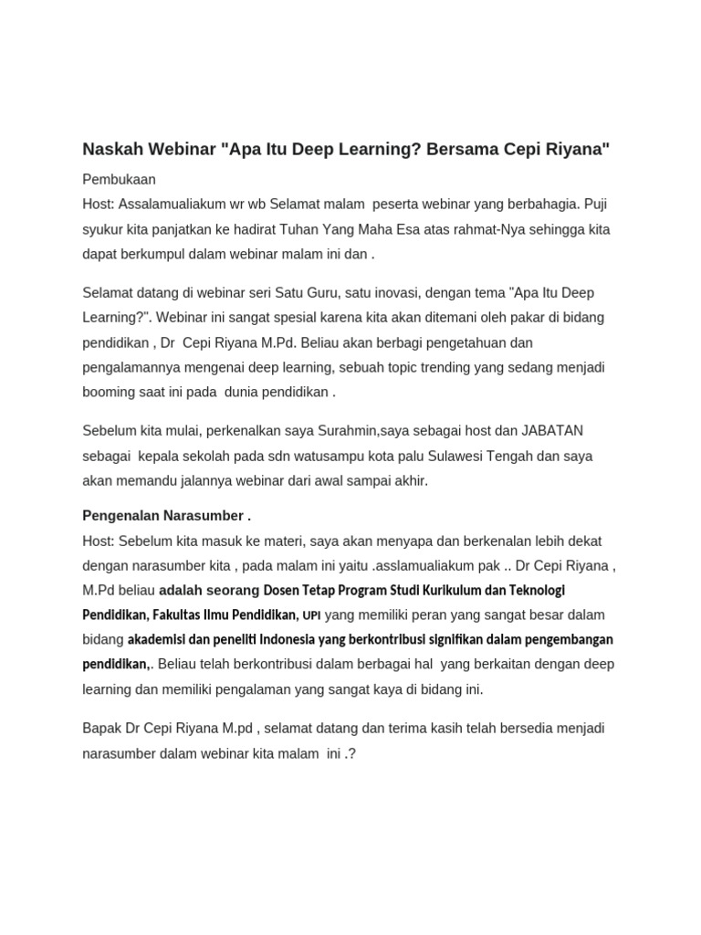 Naskah Webinar Deep Learning 27 Desember 2024 | PDF
