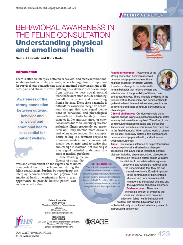 Behavioral Awareness in The Feline Consultation - Understanding ...