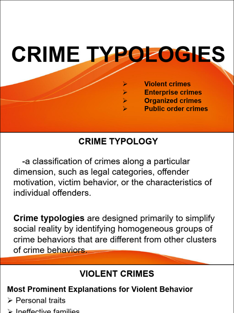 Chapter 8 CRIME TYPOLOGIES | PDF | Murder | Rape