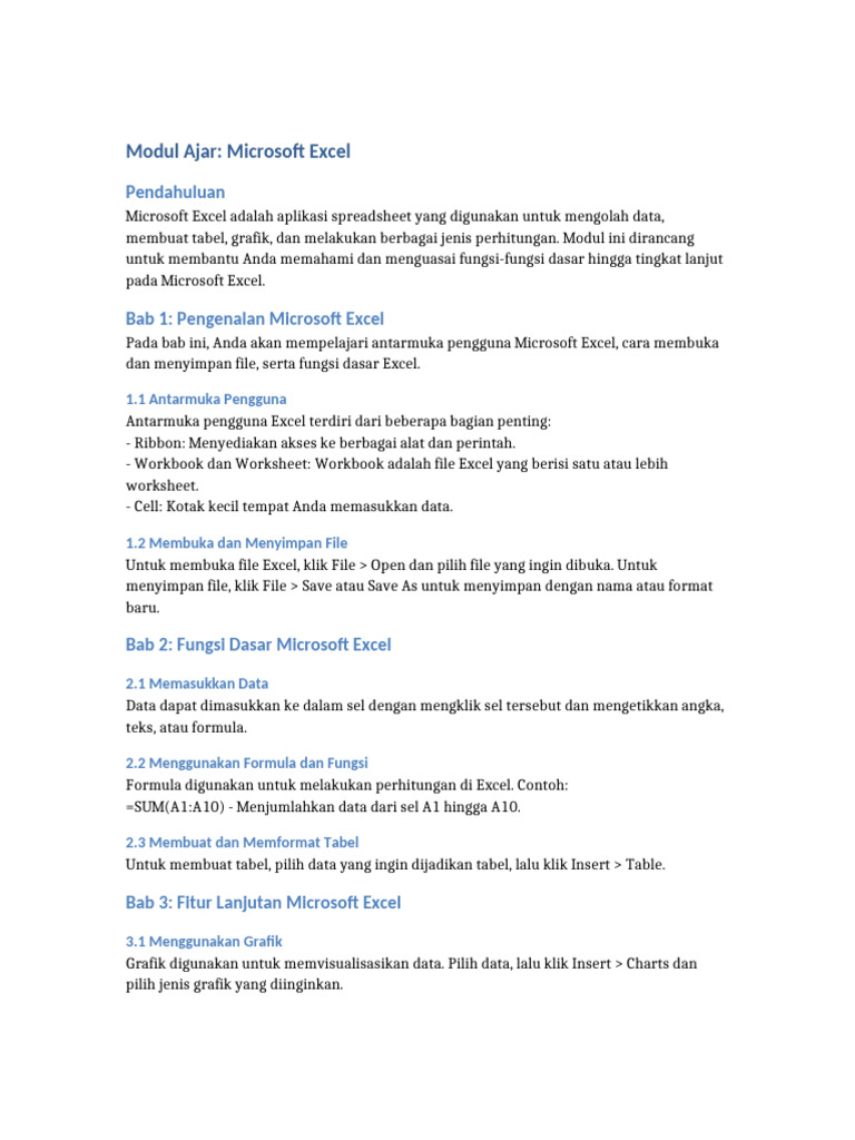 Panduan Lengkap Microsoft Excel | PDF