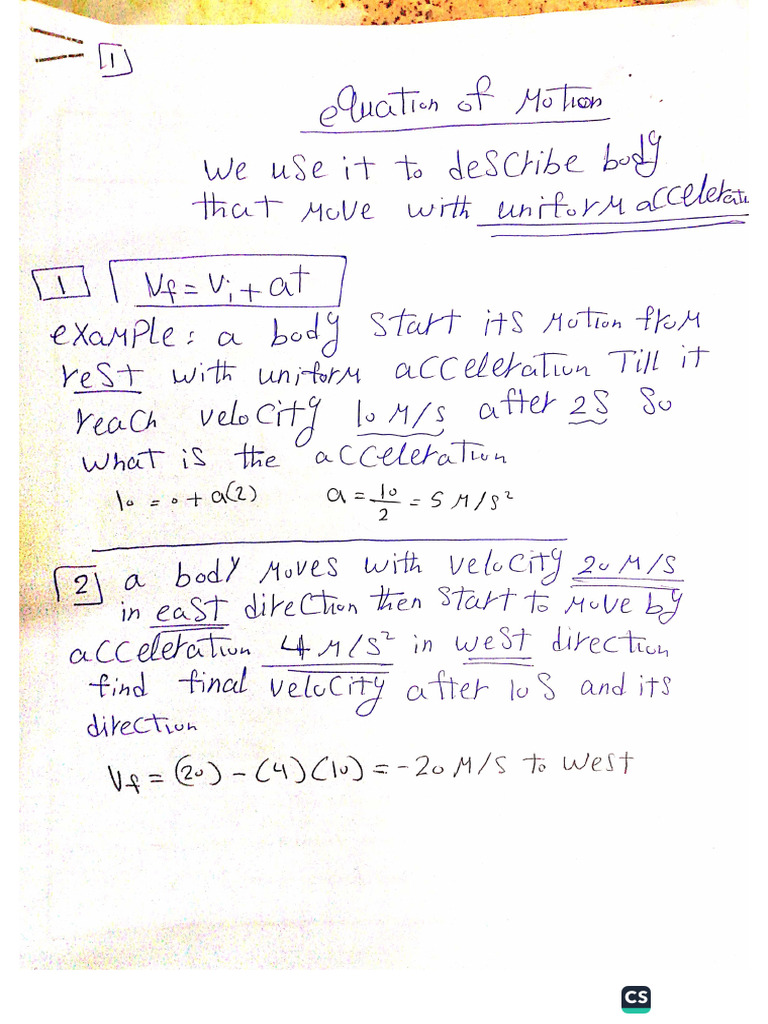 Equation of Motion Solved | PDF