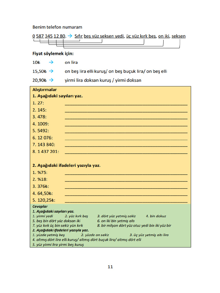Sinif Final Sinav TSL Calisma Kagidi | PDF