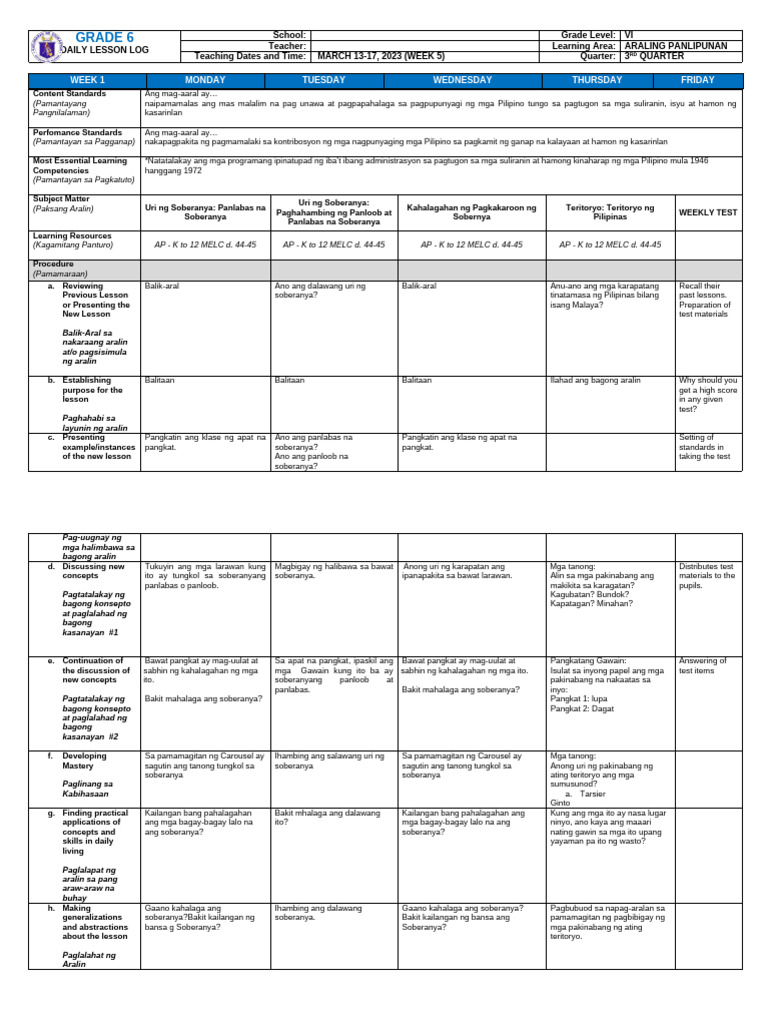 Ap 6 Week 5 | PDF