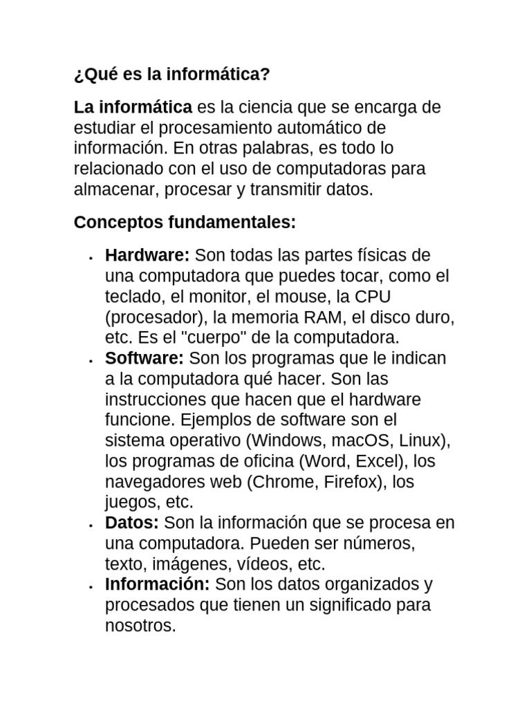 Qué Es La Informática | PDF | Informática | Sistema operativo